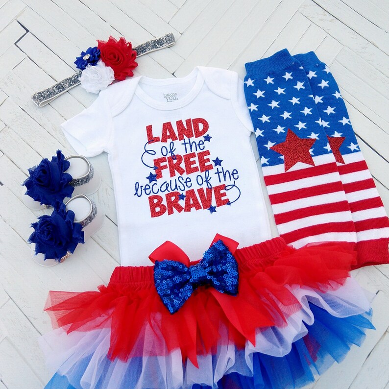 4th of July Baby Girl Outfit American Flag Baby Outfit Land | Etsy