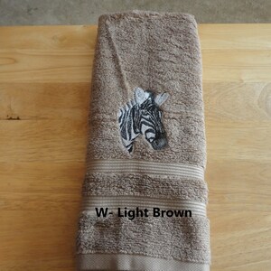 Zebra Embroidered Bath Towel Set Bath Towel Hand Towel - Etsy