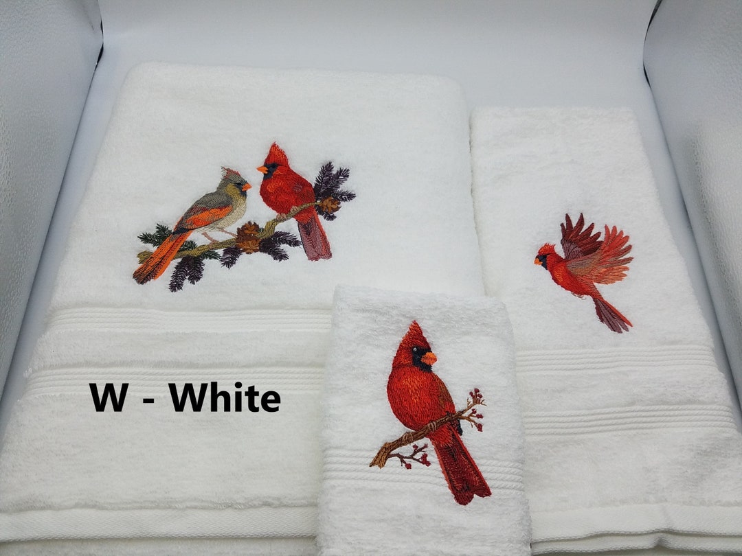 Cardinals Redbirds - Embroidered Towels - Choose Your Size of Set and ...