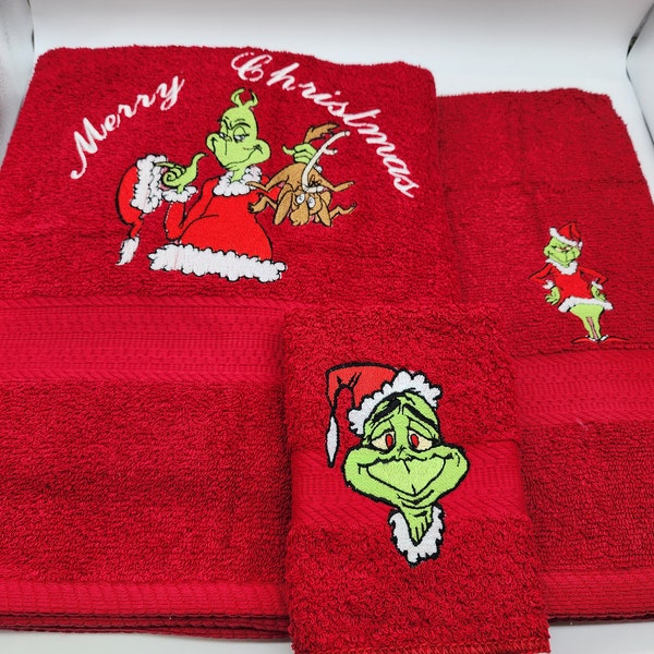 Grinch Towel Set - Etsy
