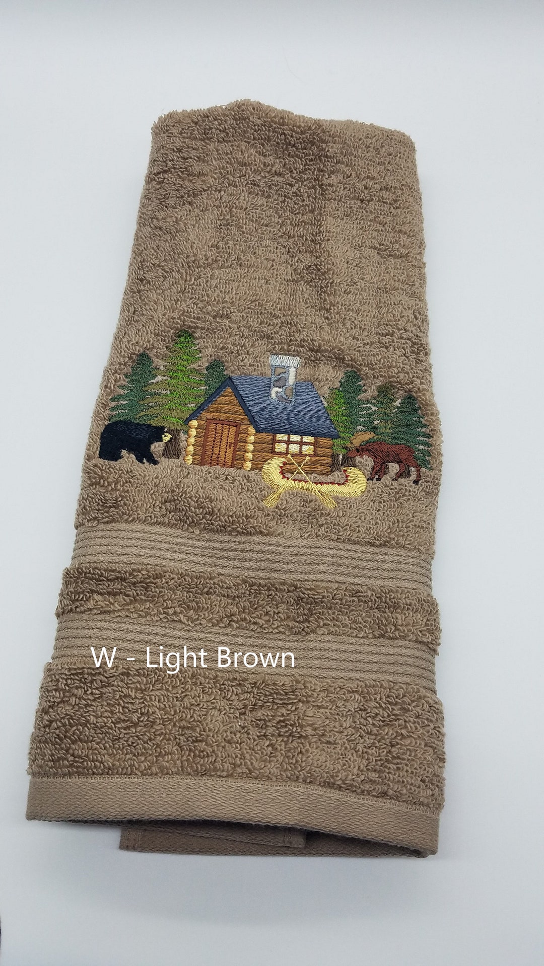 Cabin Scene Embroidered Hand Towels Order One or More - Etsy