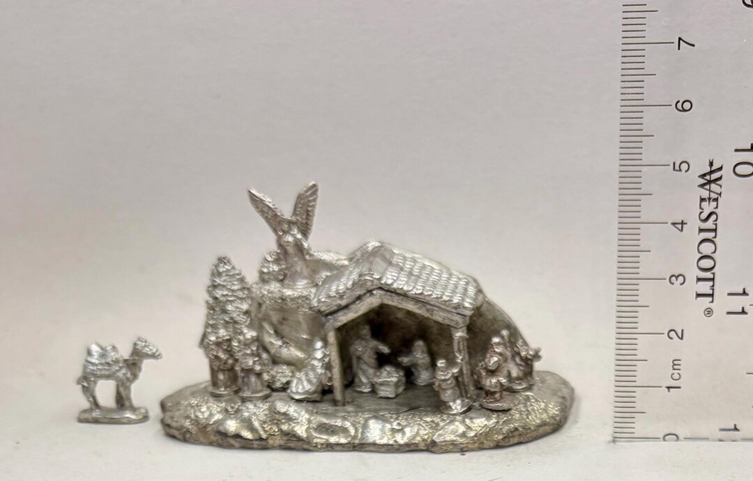 Small Pewter Nativity Full Set With 11 Tiny Figures Hand Made in USA - Etsy