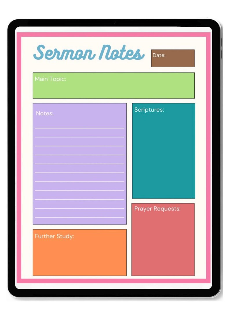 Digital Sermon Notes Page "og", Goodnotes Sermon Notes Page Template ...
