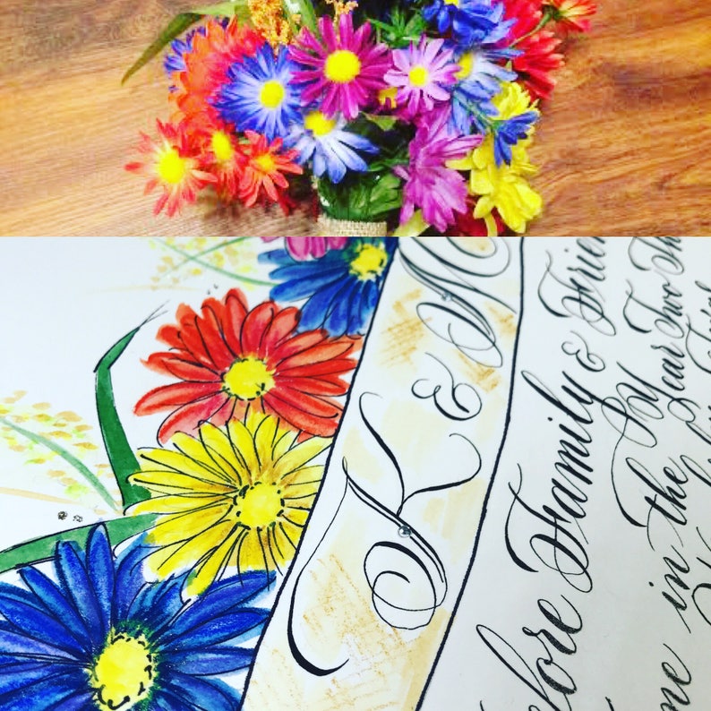 Quaker Marriage Certificate, Custom Made, Watercolor, Special, One of a ...
