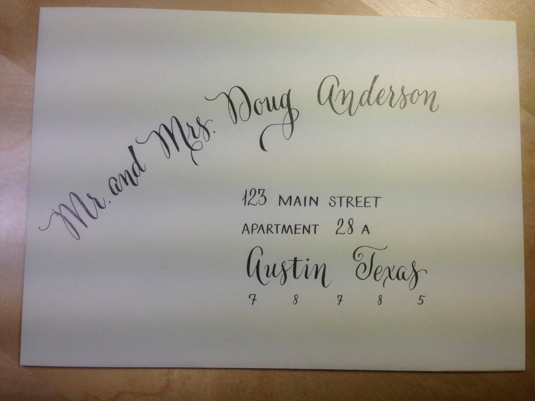 Custom Calligraphy Wedding Envelopes - Handlettered Envelopes - Wedding ...