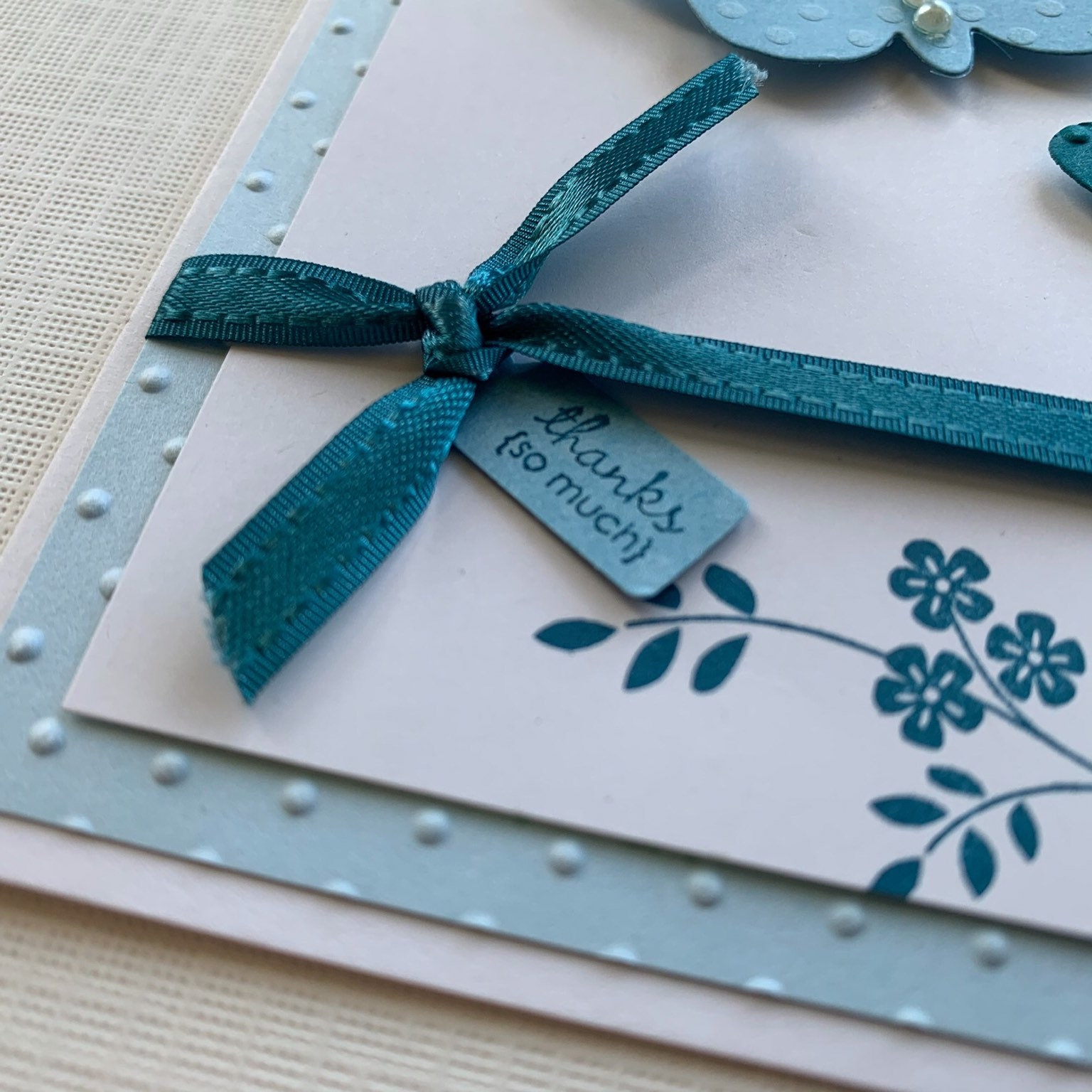 Blue Butterflies Blank Handmade Card - Etsy