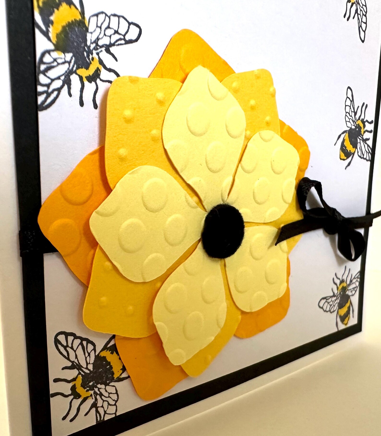 Bumblebee and Flower Blank Handmade Note Card Greeting Card - Etsy