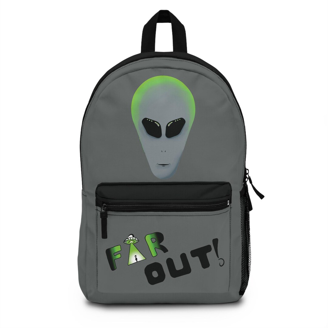 Alien Head 'far Out!' Backpack | Space Graphic School Bag - Etsy
