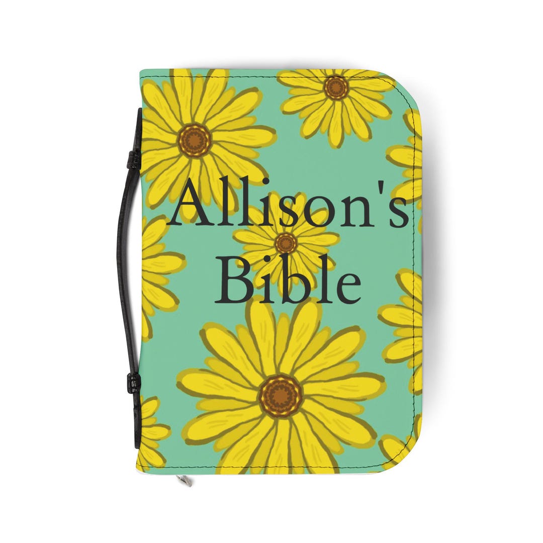 Yellow Daisy Floral Bible Cover | Personalized Scripture Zipper Case - Etsy