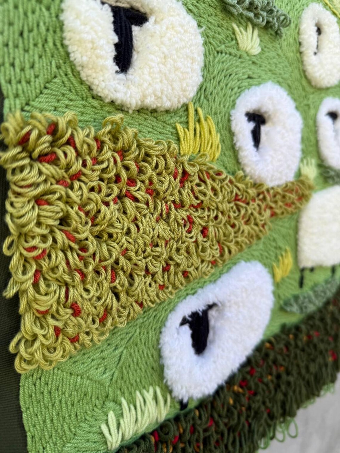 Sheep Wall Art — Handmade Punch Needle Embroidery | Textured Textile ...