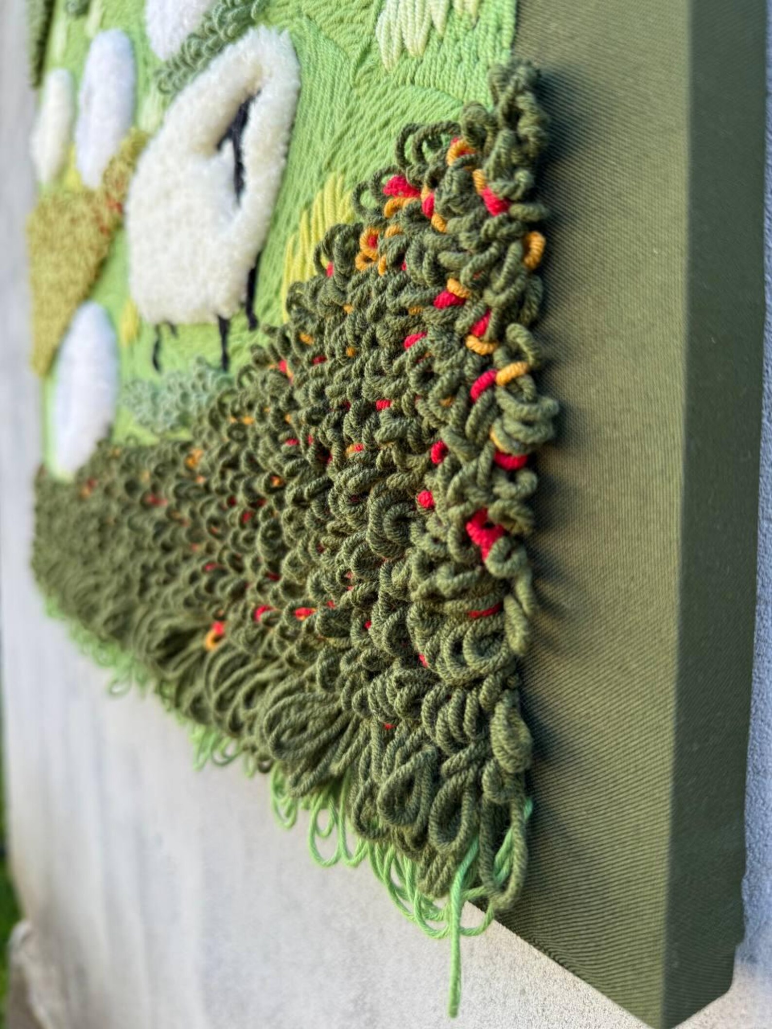 Sheep Wall Art — Handmade Punch Needle Embroidery | Textured Textile ...