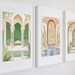 Serene Middle Eastern Courtyard Art Print Set, Islamic Home Decor ...