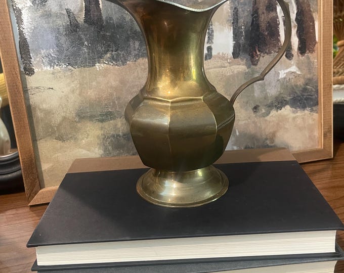 Vintage Brass Pitcher Small Solid Decorative Made in India Mid Century ...
