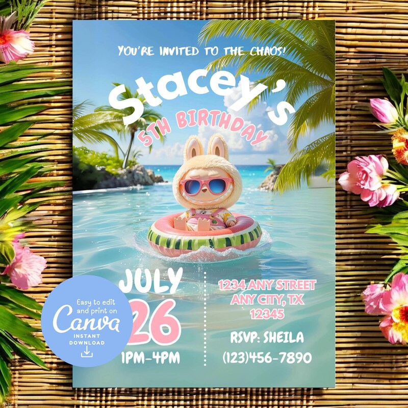 Labubu theme invitation - Etsy.de