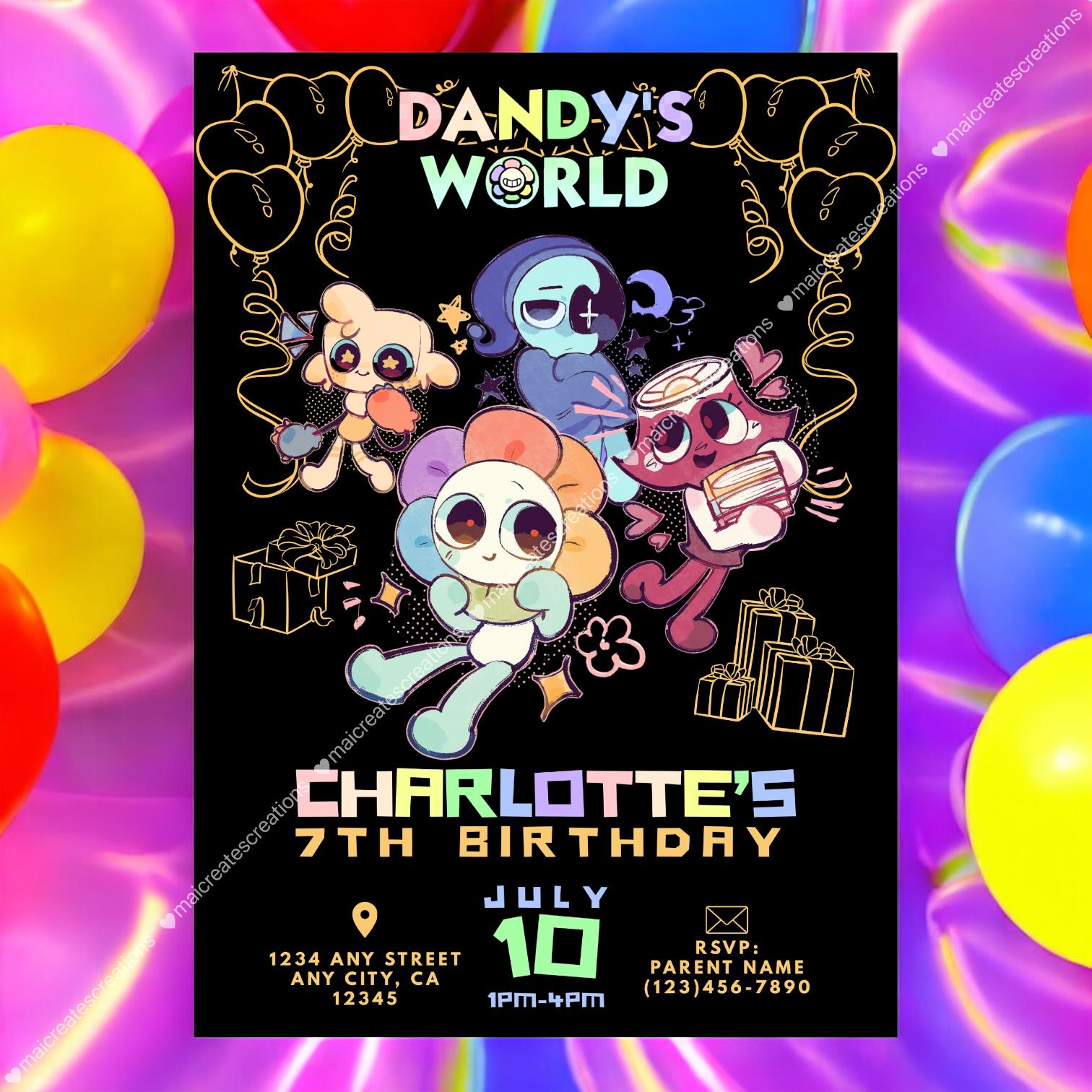 Roblox | Dandy’s World Birthday Invitation | Printable Editable ...