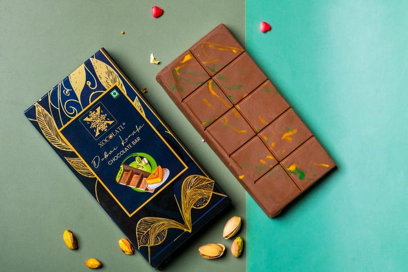 Dubai Viral Chocolate Bar | Signature Kunafa (pistachio) - Etsy