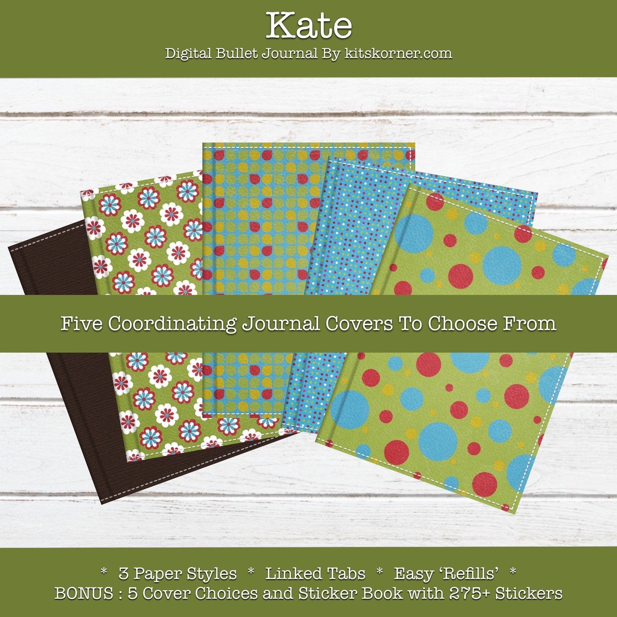 Kate : Digital Bullet Journal - Etsy