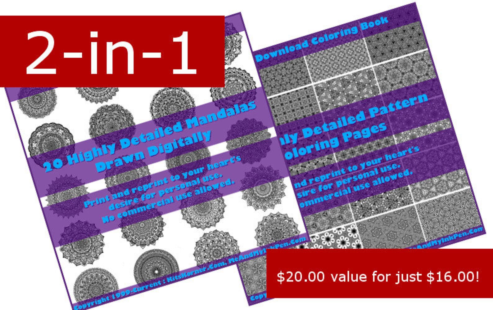 Mandalas & Patterns Coloring Book Value Pack - Etsy