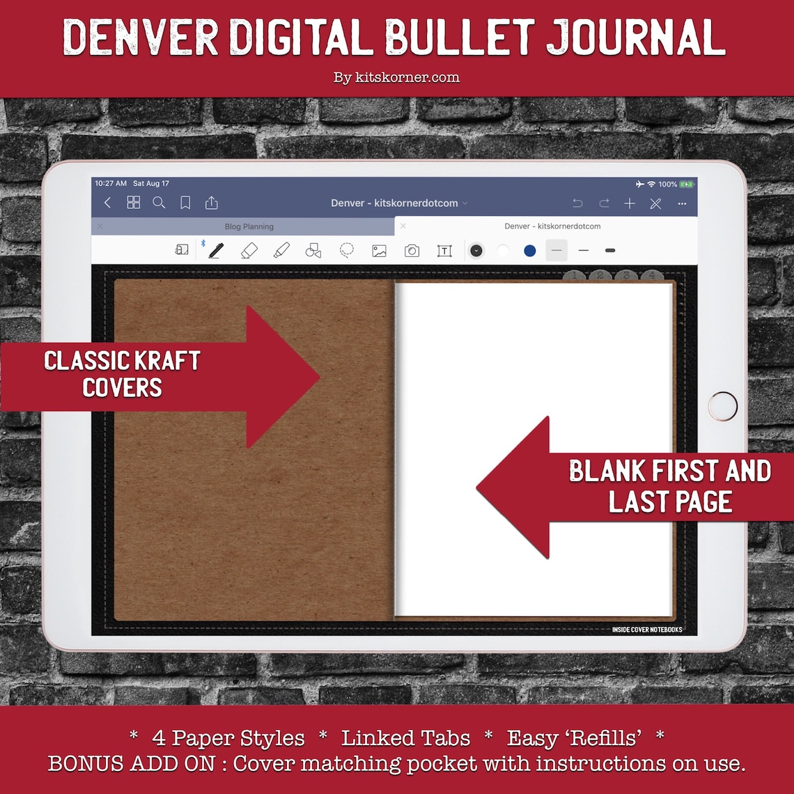 Denver Grid Digital Bullet Journal - Etsy