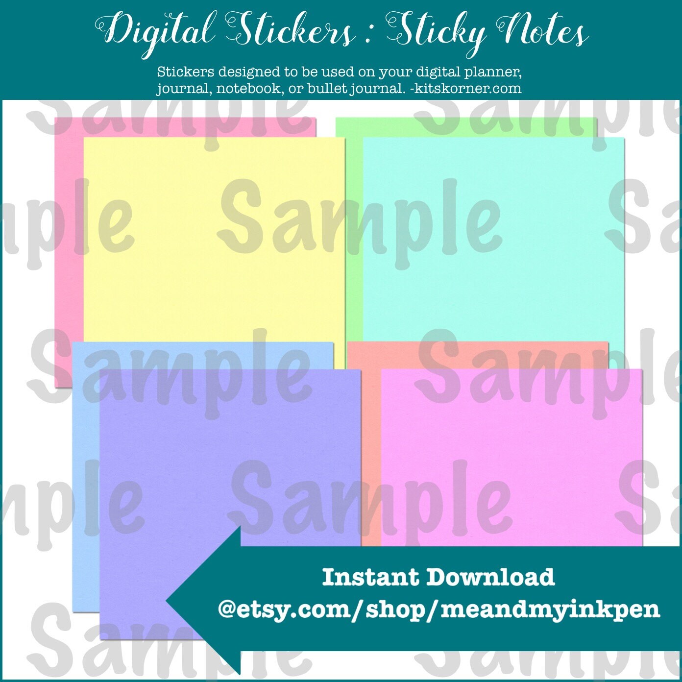 Digital Journal Stickers : Sticky Notes - Etsy
