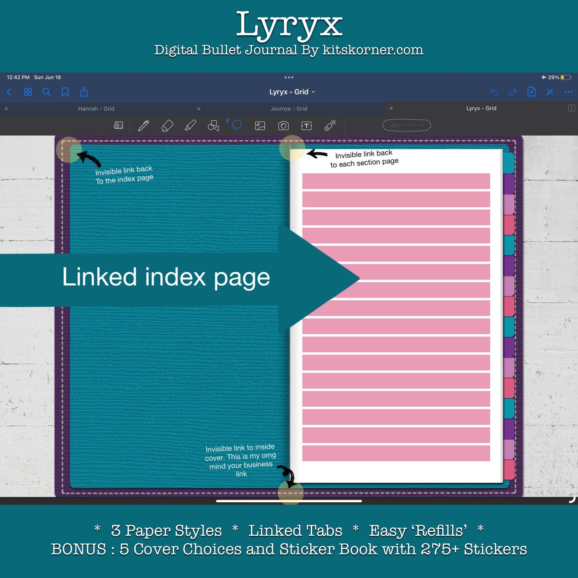 Lyryx : Digital Bullet Journal - Etsy