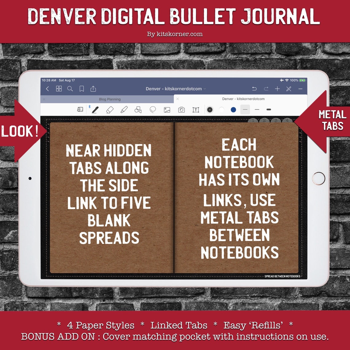 Denver Grid Digital Bullet Journal - Etsy