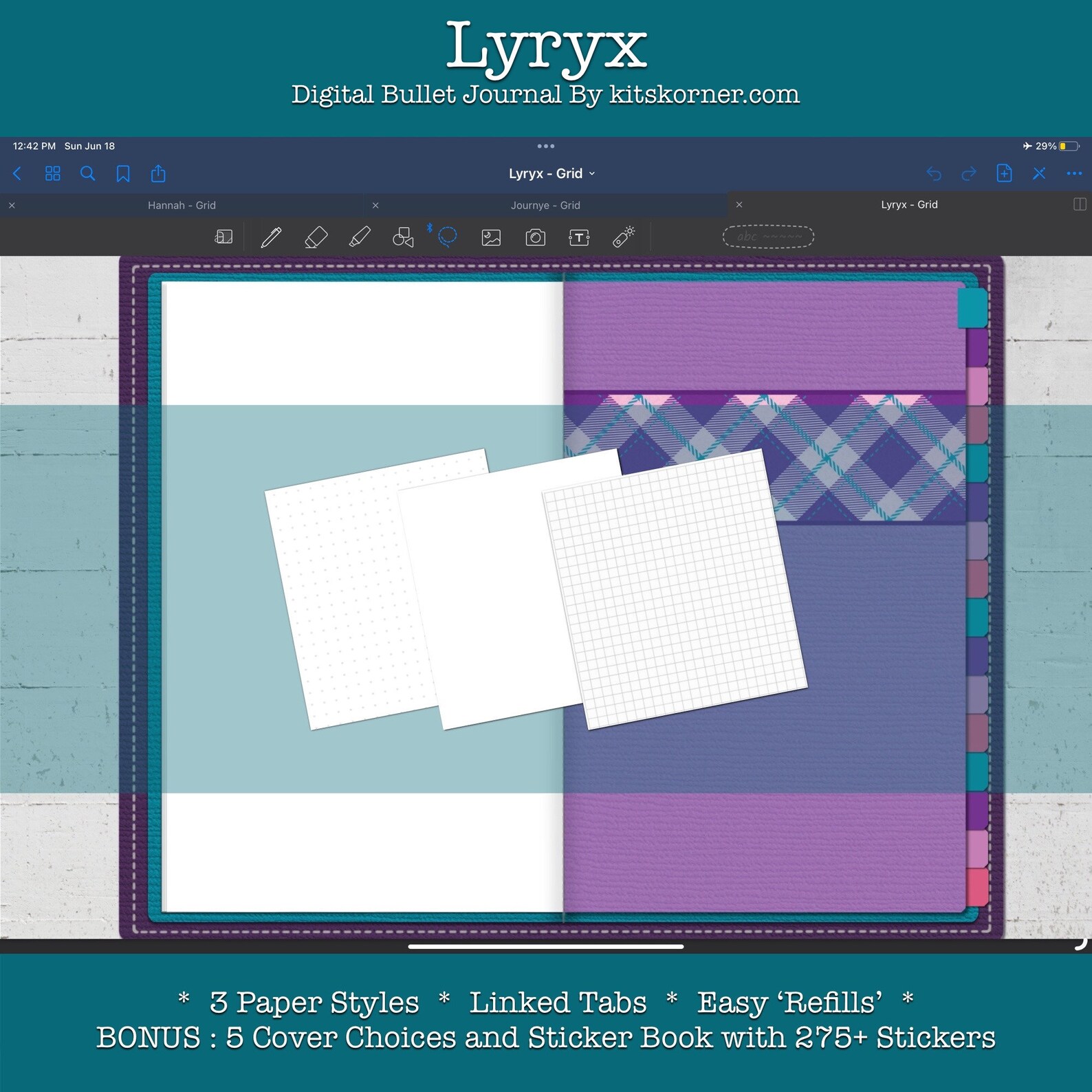 Lyryx : Digital Bullet Journal - Etsy