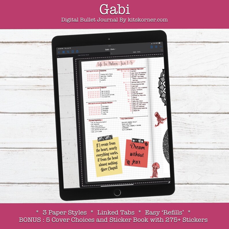 Gabi : Digital Bullet Journal - Etsy