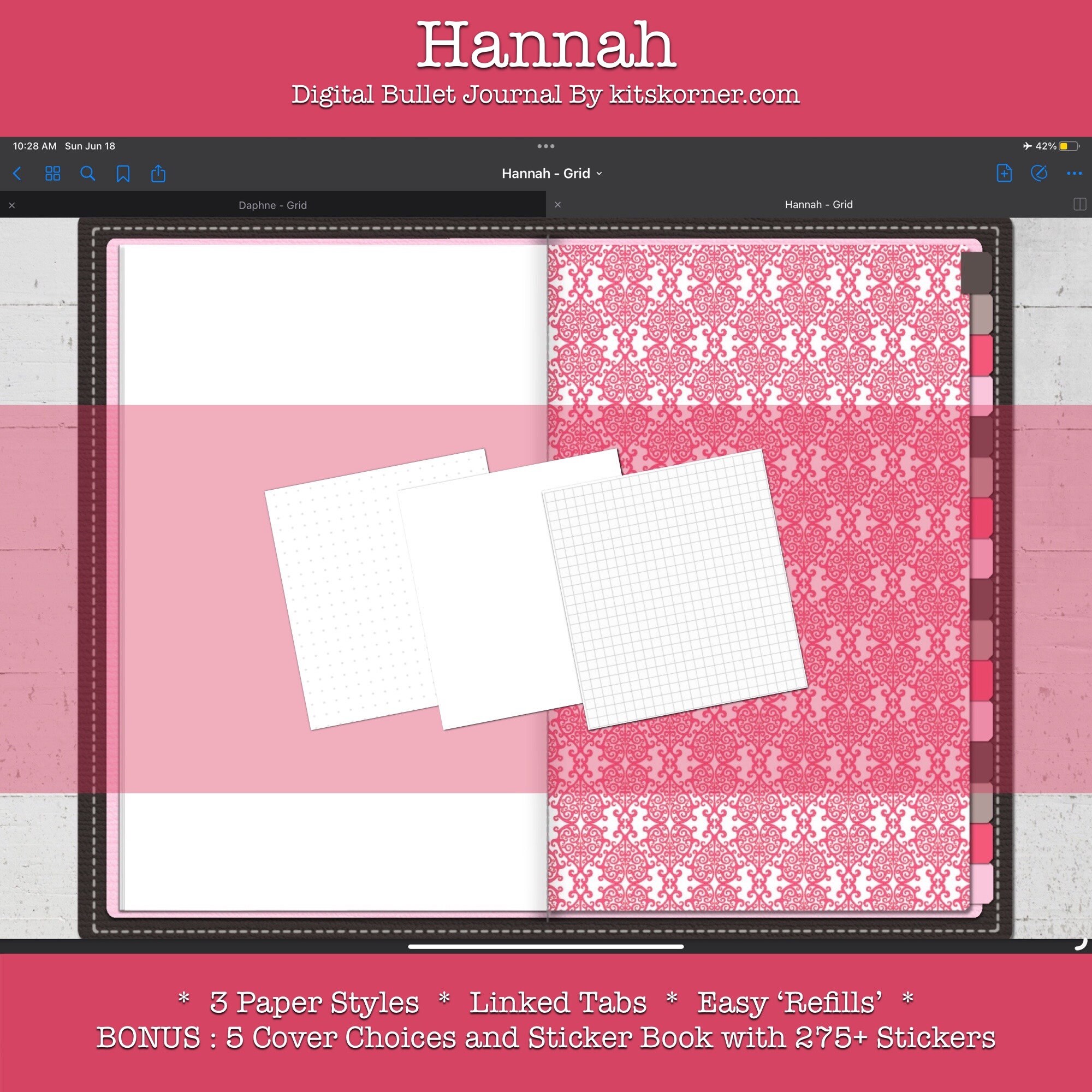 Hannah : Digital Bullet Journal - Etsy