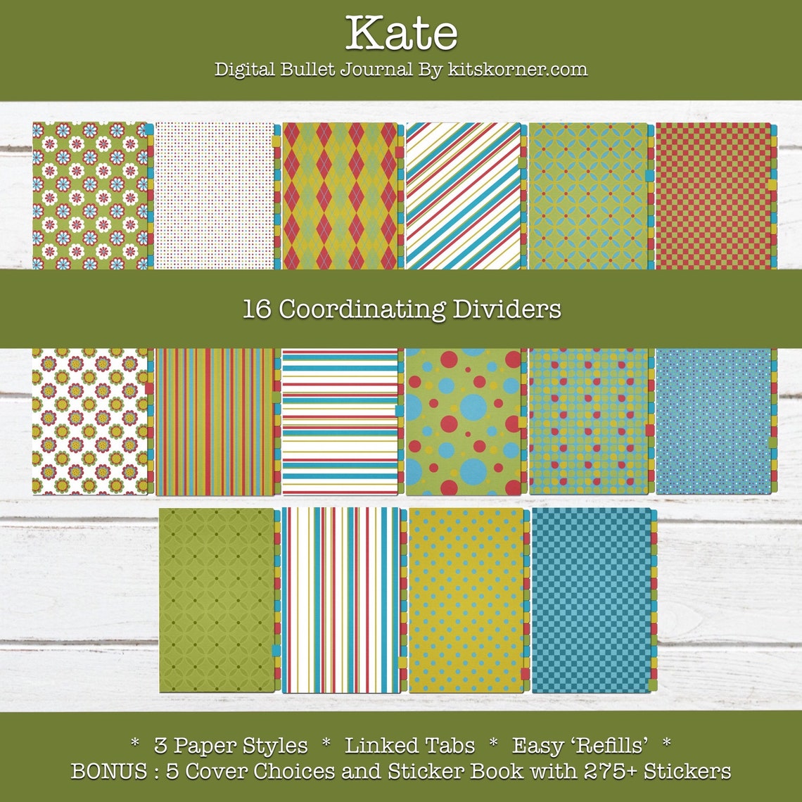 Kate : Digital Bullet Journal - Etsy