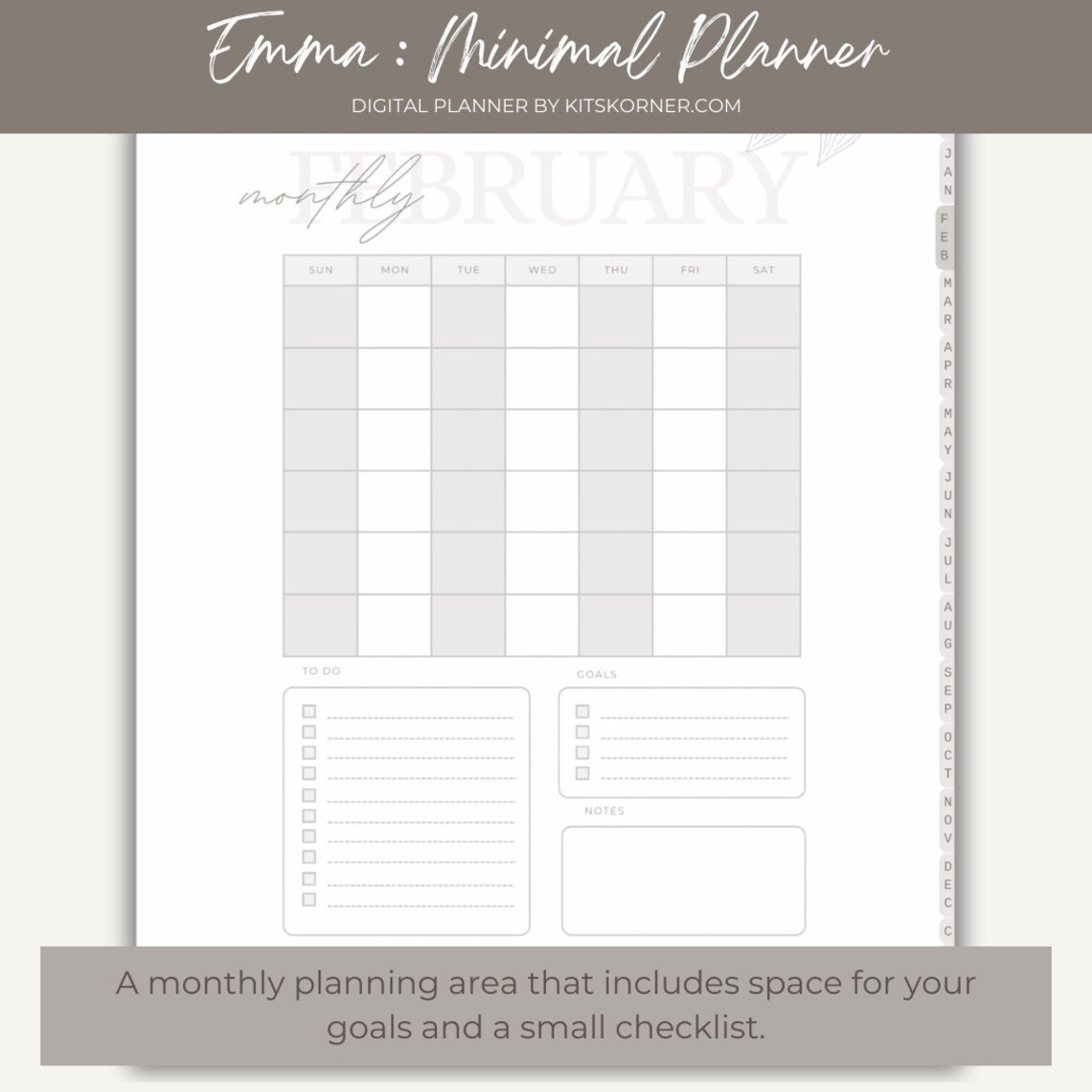 Emma Minimal Digital Planner - Etsy