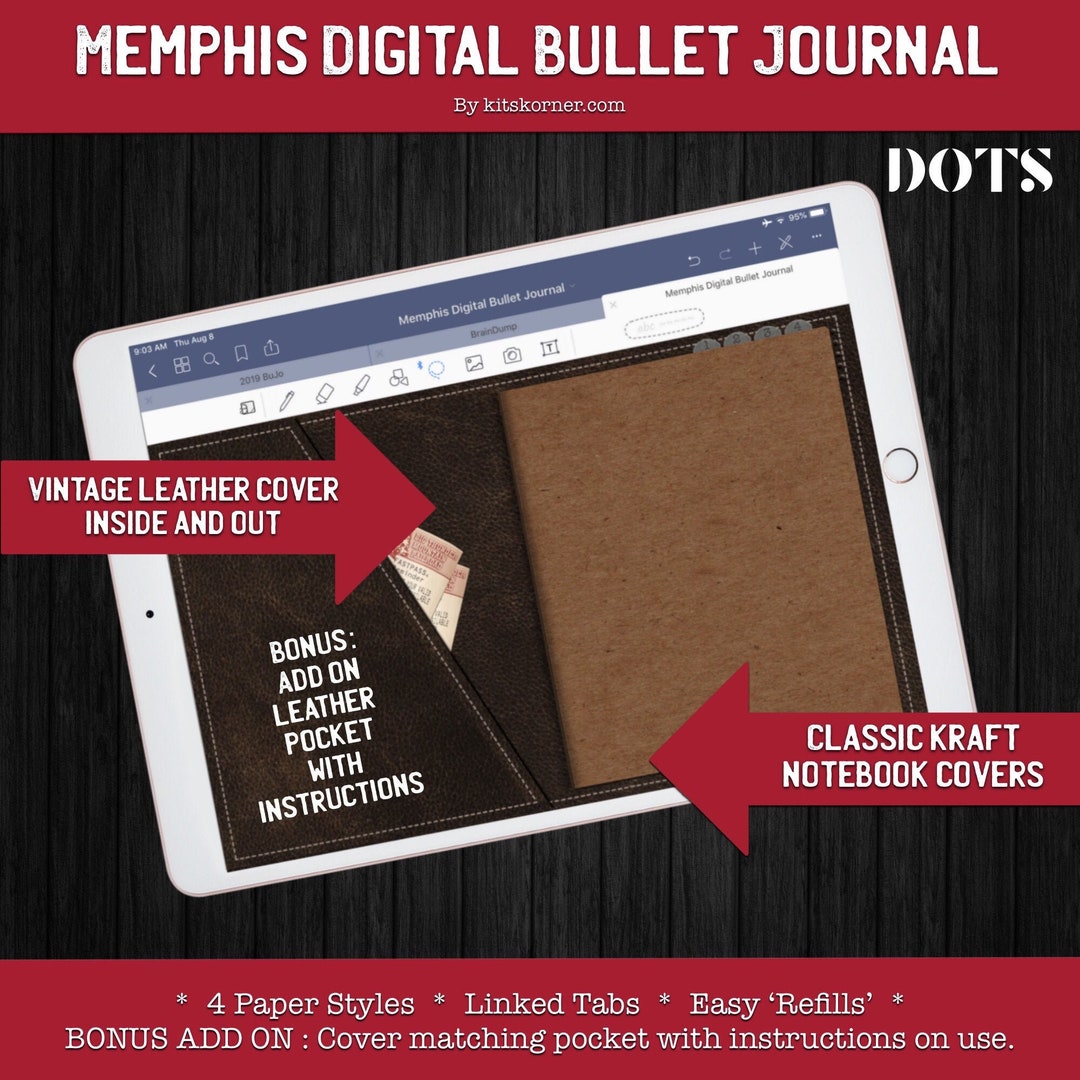 Memphis Dots Digital Bullet Journal - Etsy