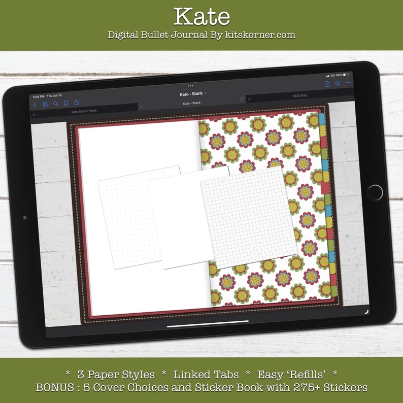 Kate : Digital Bullet Journal - Etsy