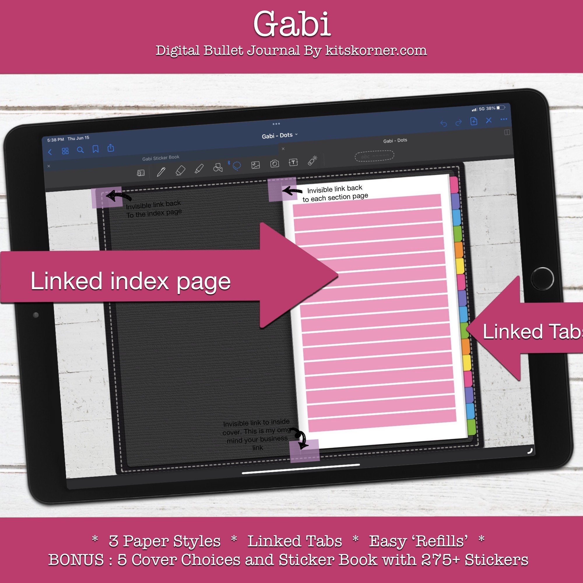 Gabi : Digital Bullet Journal - Etsy
