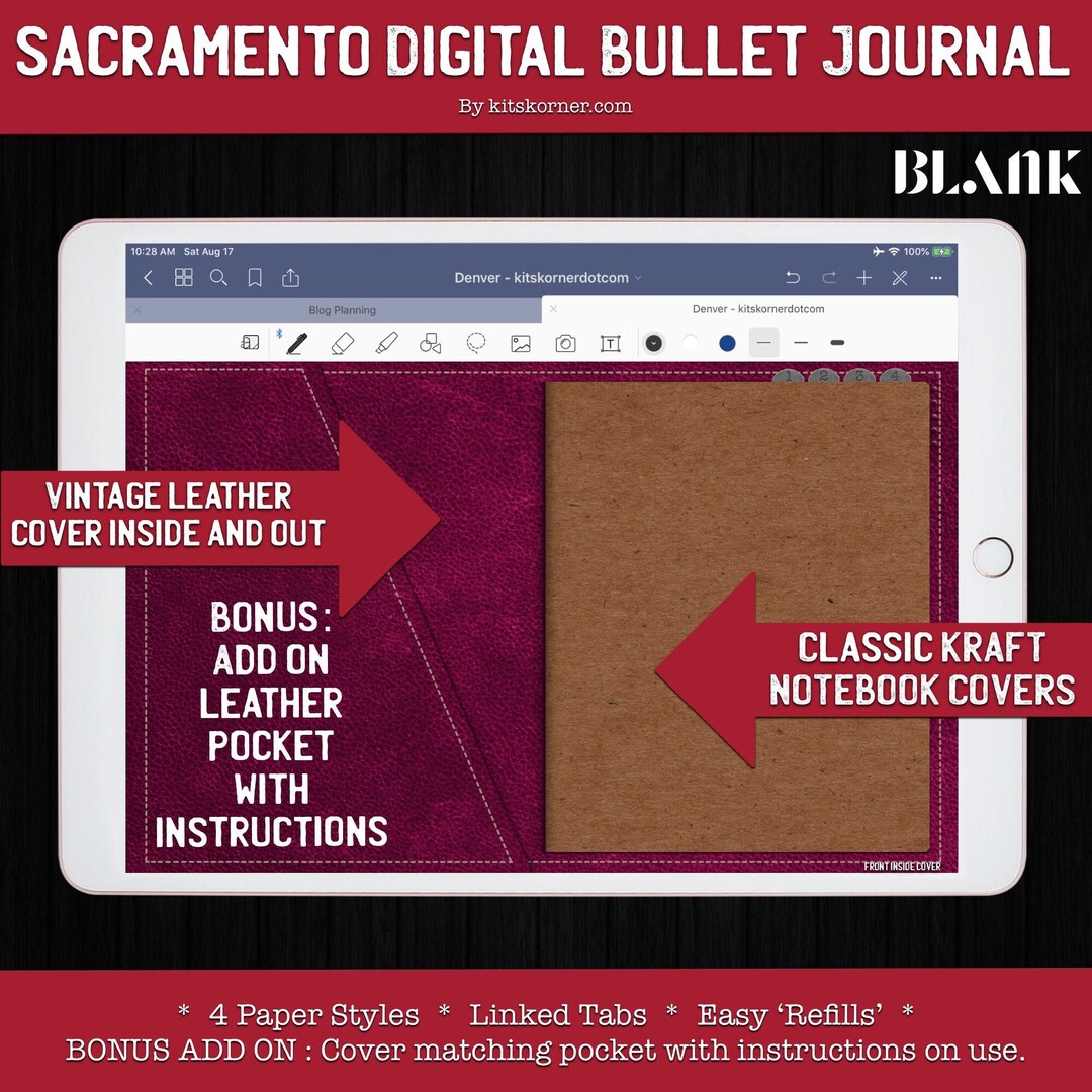 Sacramento Blank Digital Bullet Journal - Etsy