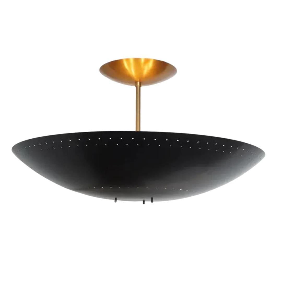 Perforated Tynell Dome Shade Art Deco Ceiling Light Fixture, Mid ...