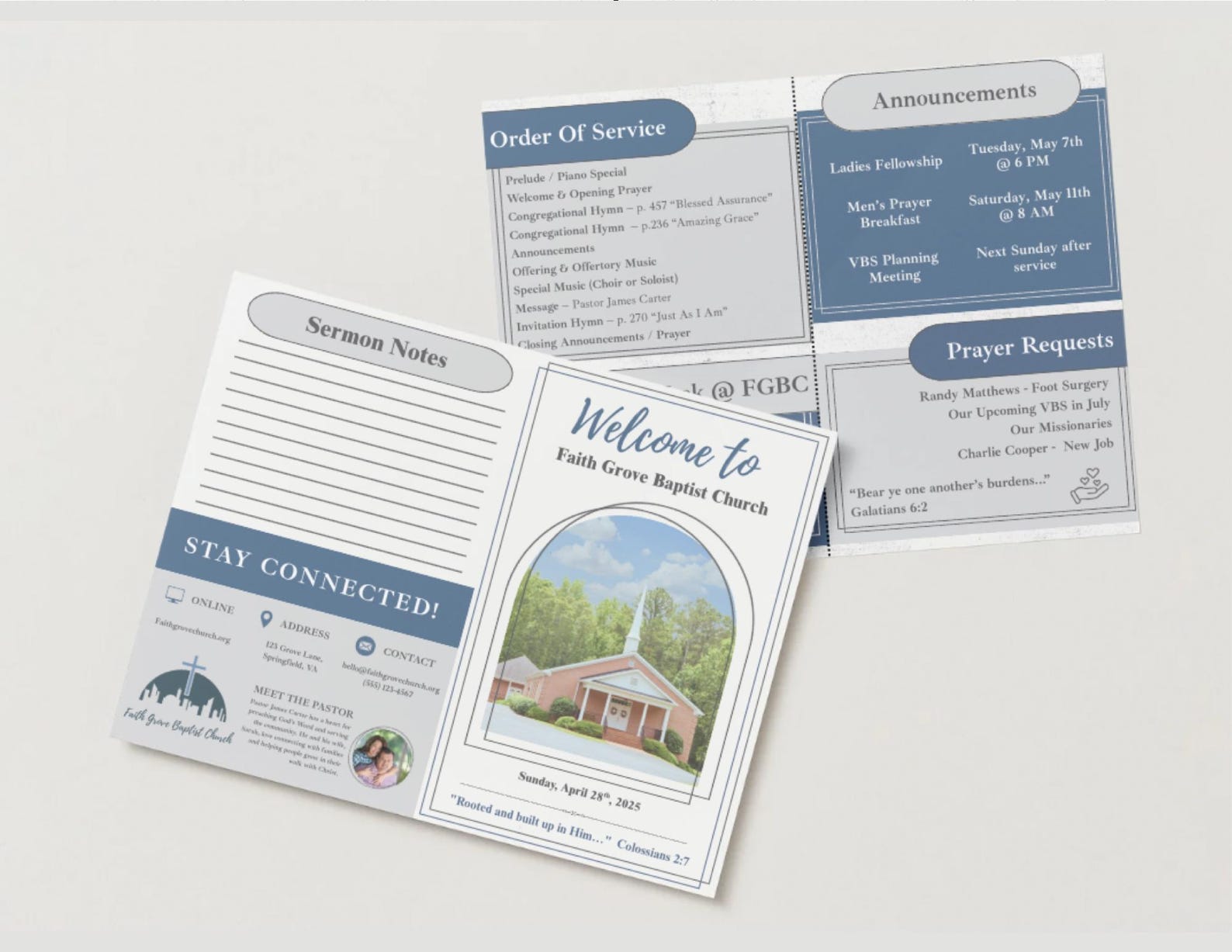 Editable Church Bulletin Template | Printable Welcome Bulletin | Faith ...