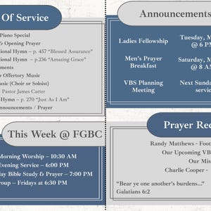 Editable Church Bulletin Template | Printable Welcome Bulletin | Faith ...