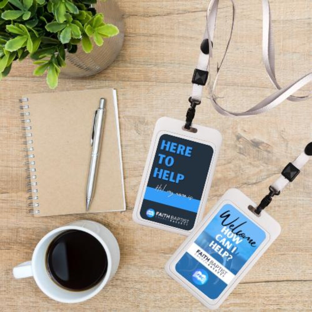 Editable Church Volunteer ID Cards | Custom Canva Template | Printable ...