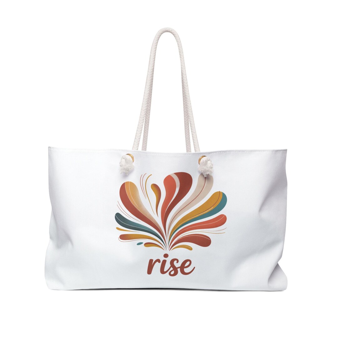 Retro Color Burst 'rise' Weekender Bag | Boho Travel Tote - Etsy