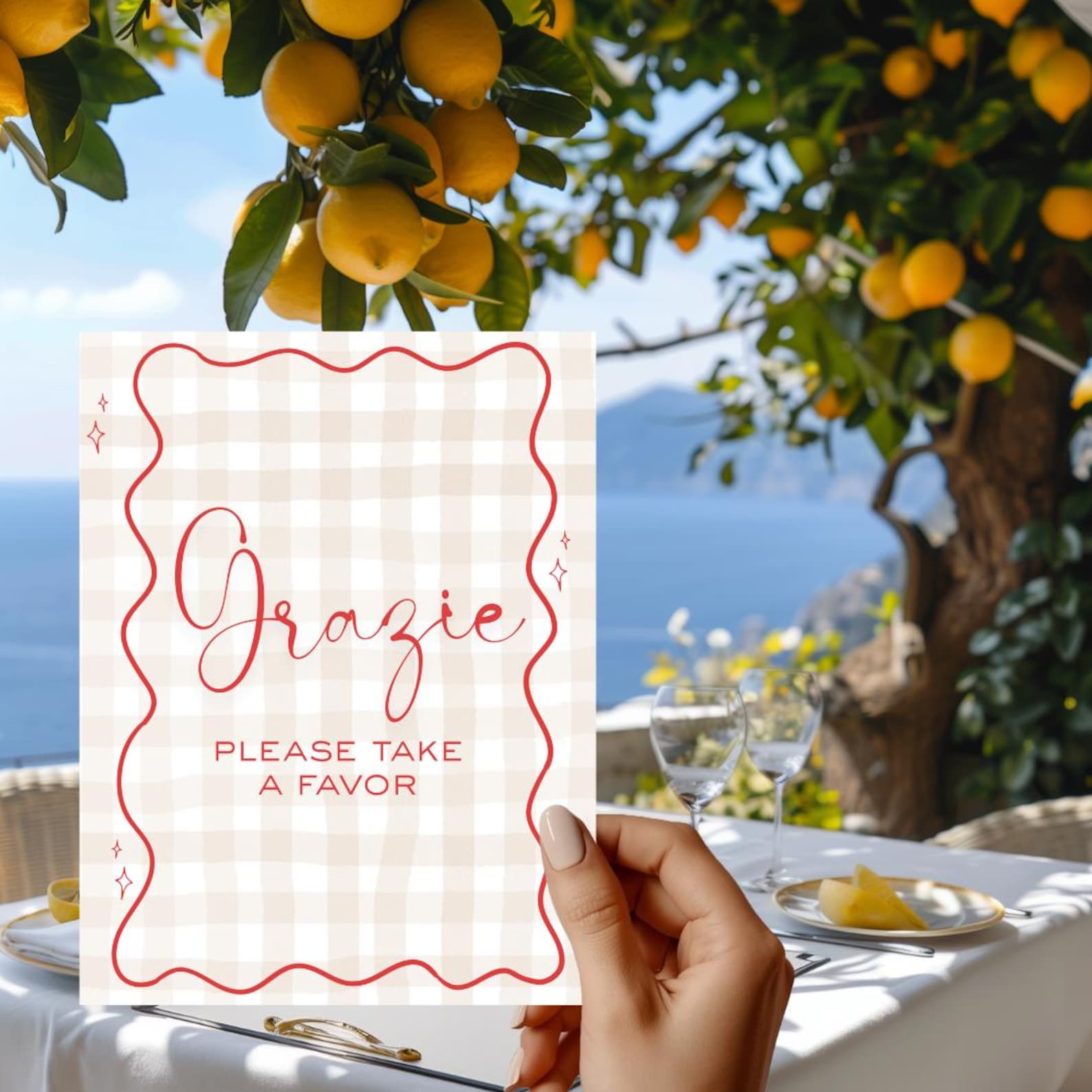 Ciao Baby Favor Sign | Grazie Please Take a Favor | Italian Baby Shower ...