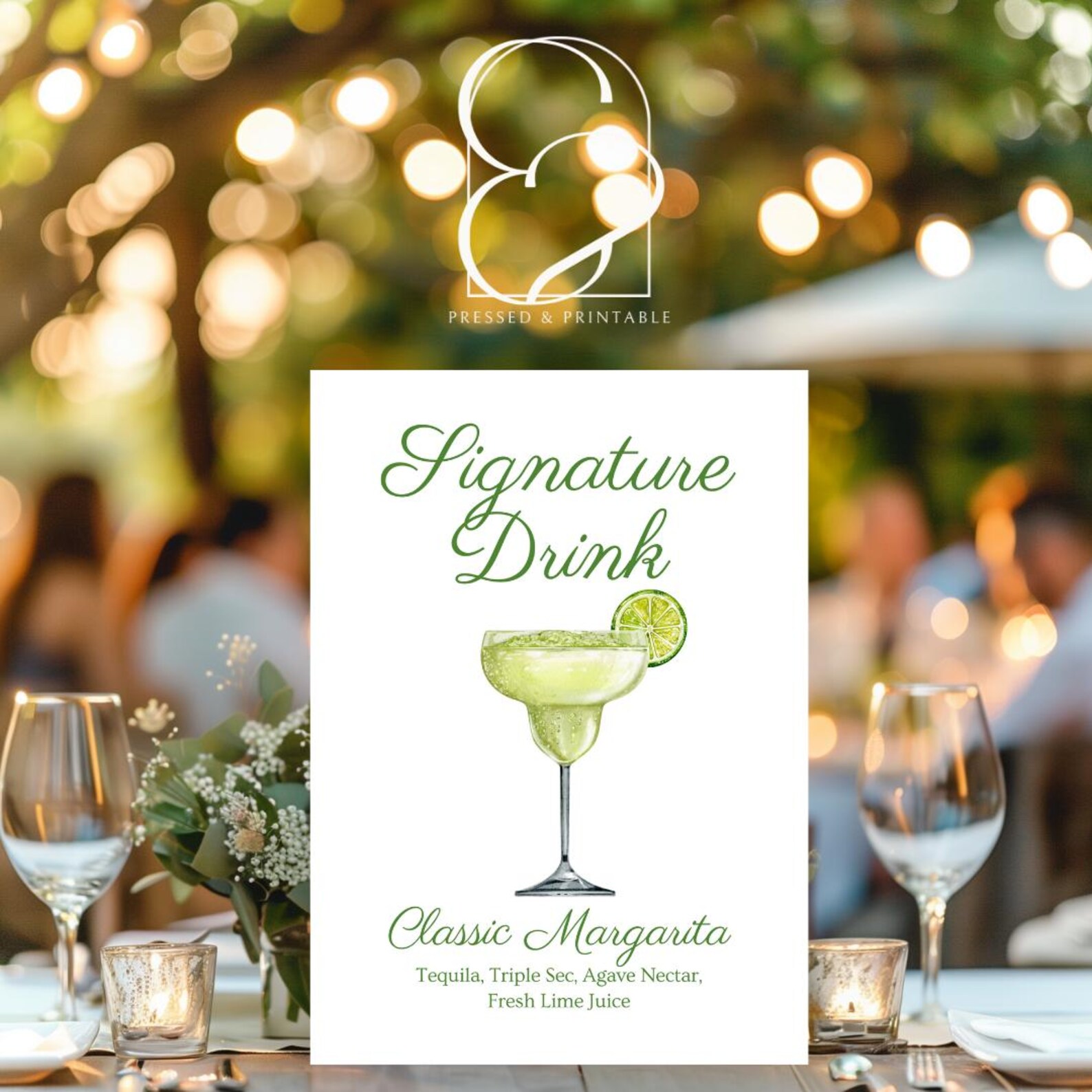 Margarita Signature Drink Sign | Canva Template | Printable Bar Sign ...