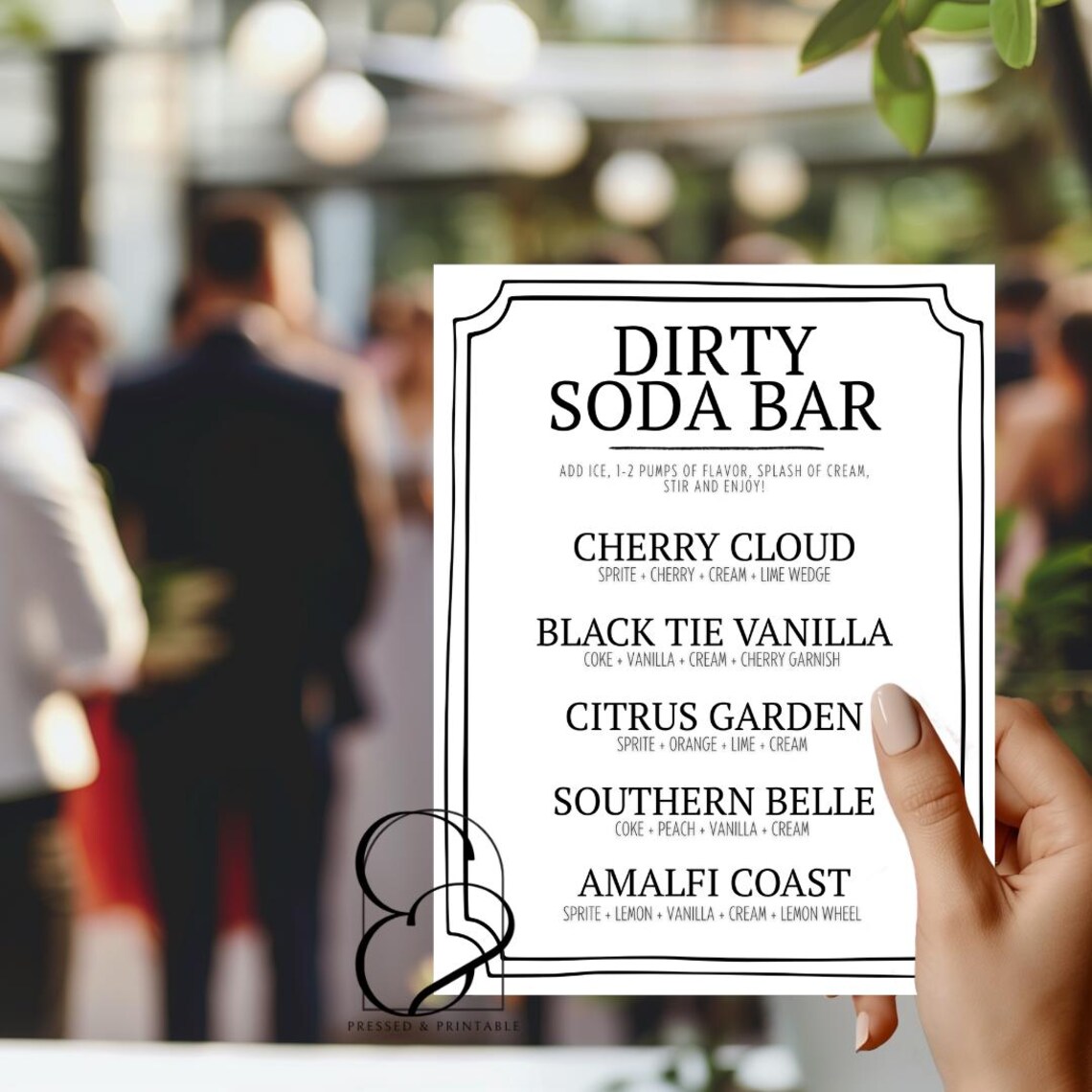 Dirty Soda Bar Template | Menu Sign | Party Drink Station | Mocktail ...