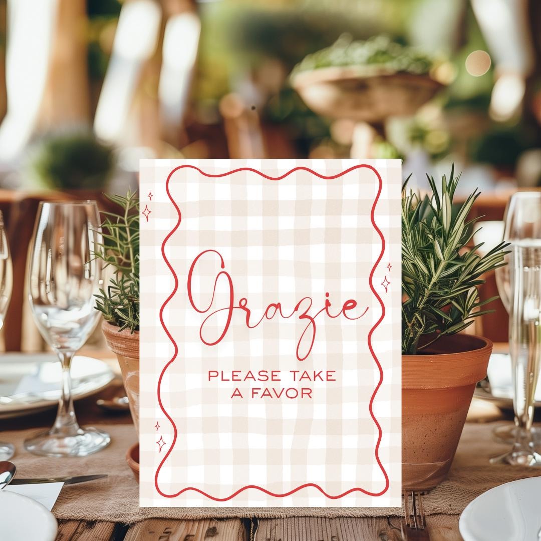 Ciao Baby Favor Sign | Grazie Please Take a Favor | Italian Baby Shower ...