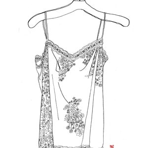 Flowered Slip Pen and Ink Drawing 8 X 10 Inch Photographic Print - Etsy