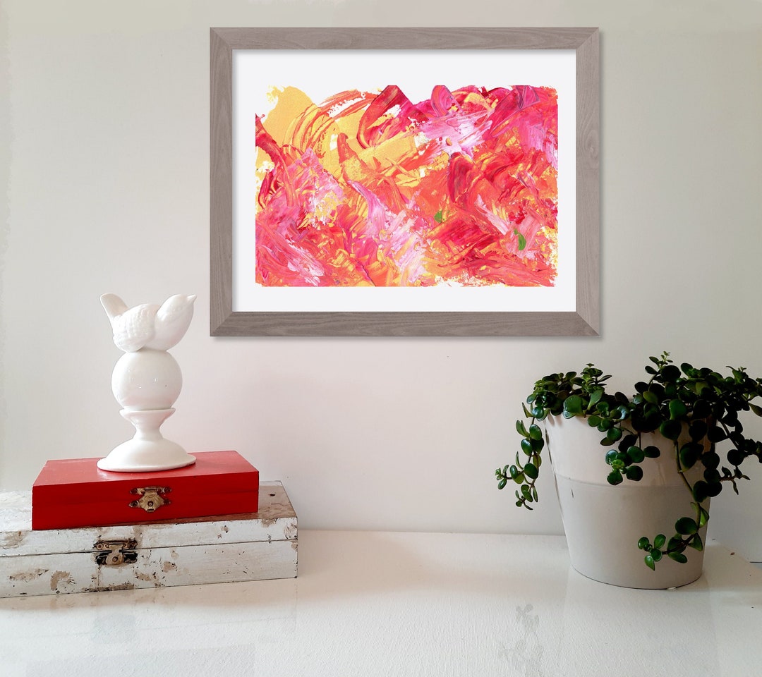 Pink and Orange Abstract Painting - 8 X 10 Photographic Print - Etsy