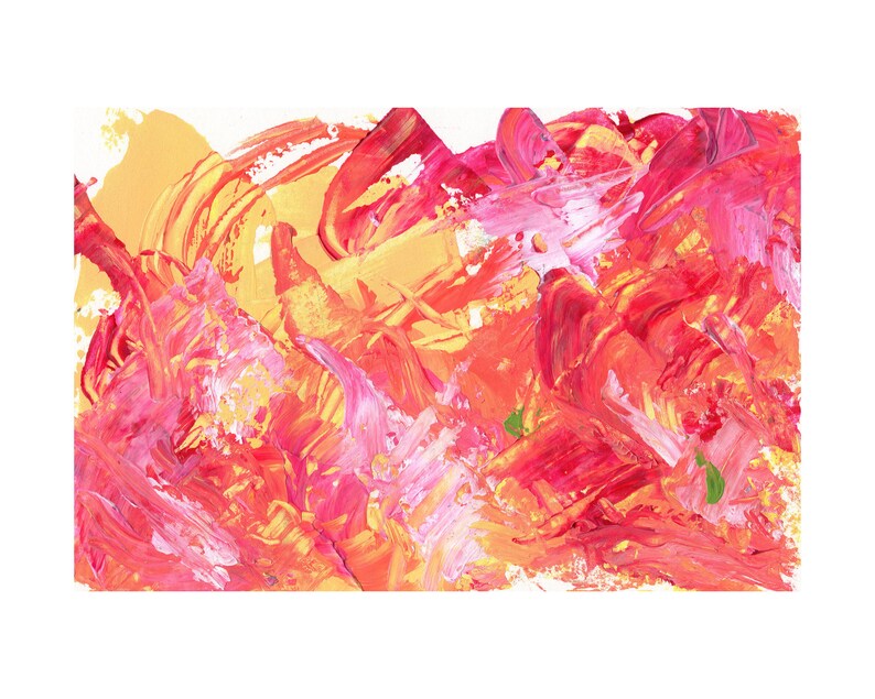 Pink and Orange Abstract Painting - 8 X 10 Photographic Print - Etsy