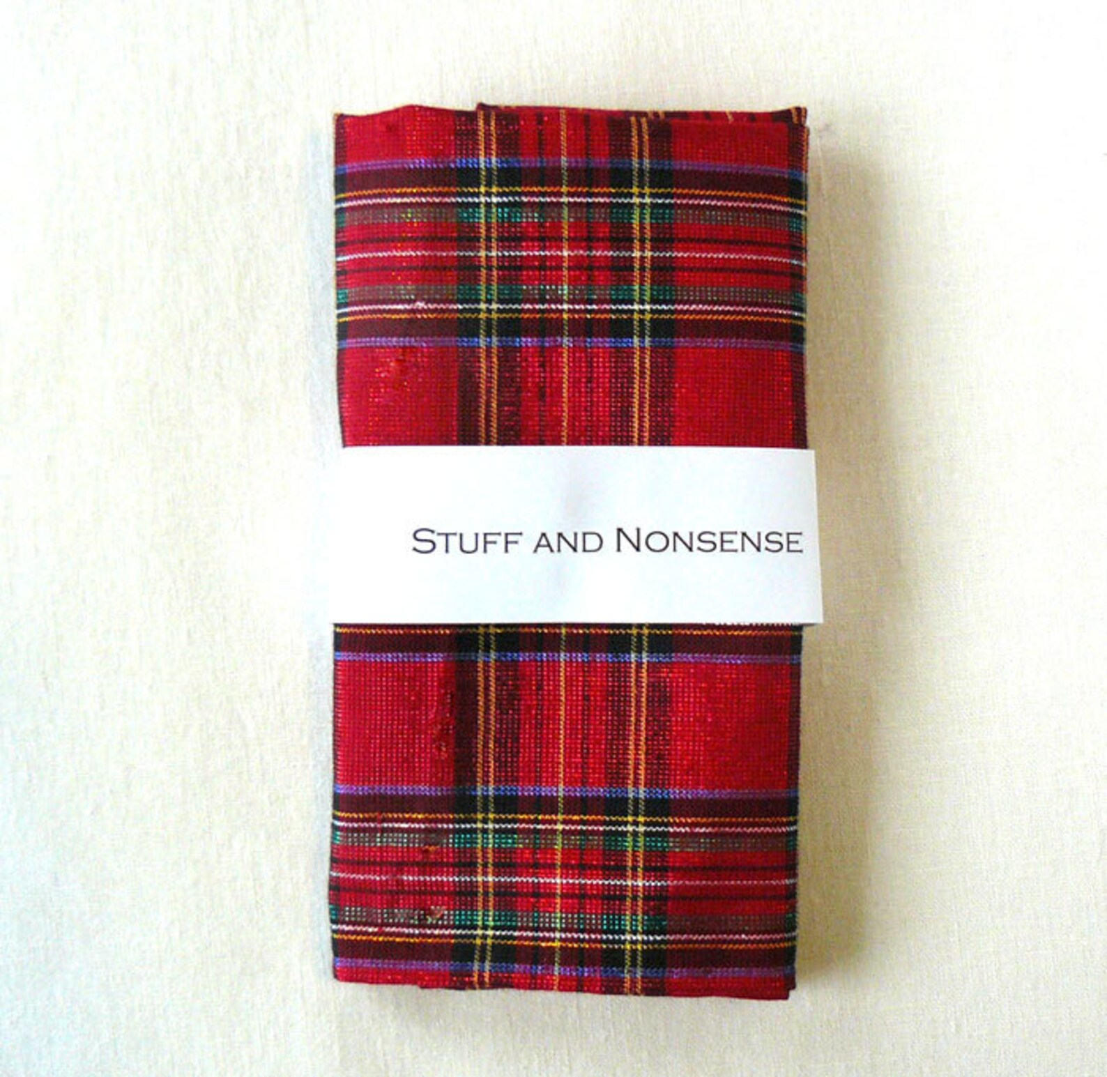 Red Glitter Plaid Cotton Pocket Square With Hand-rolled Hems - Etsy