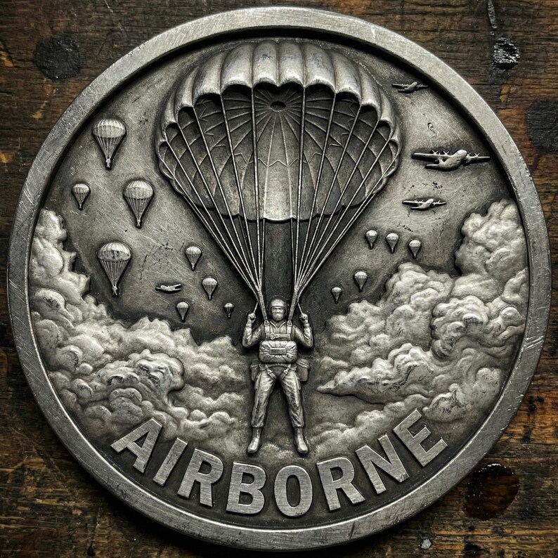 3D Airborne Paratrooper Coin Depth Map Military Relief Engraving CNC ...