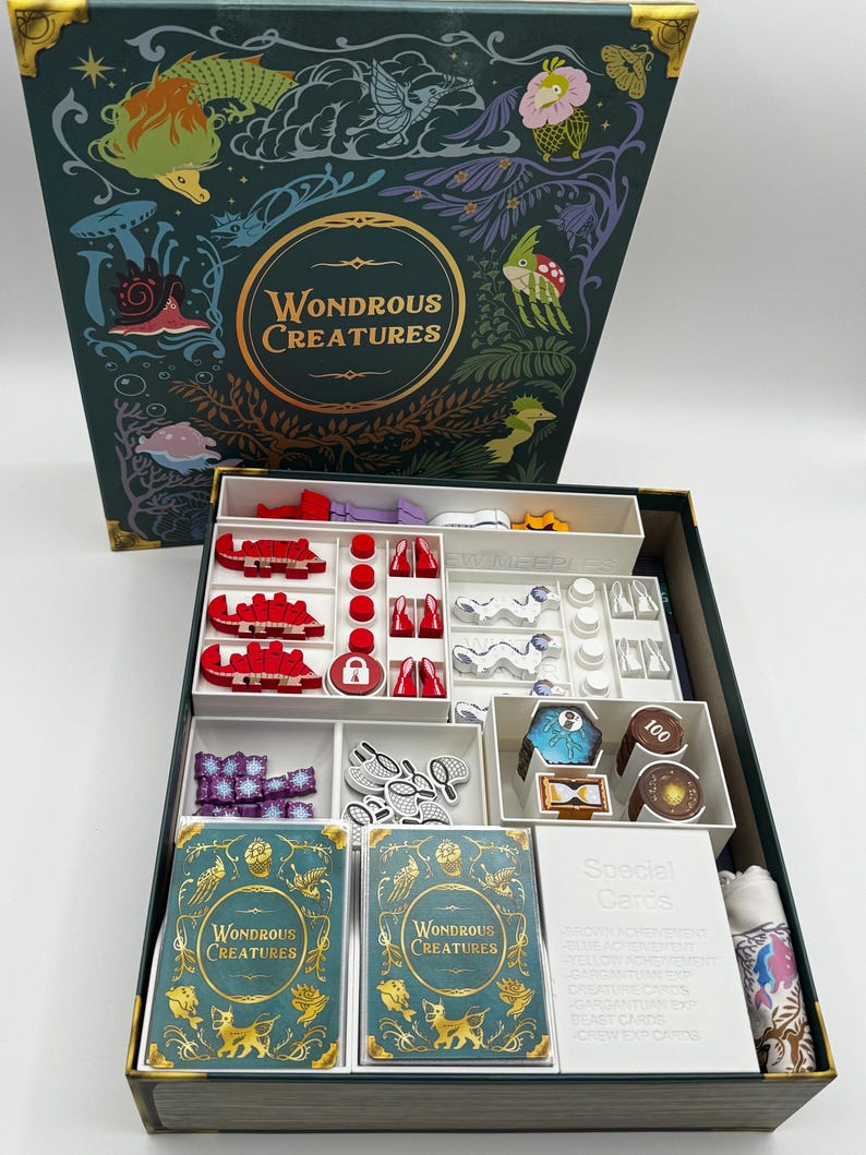 Wondrous Creatures Board Game Insert: Sleeved Cards, All Expansions, Same or Next Day Shipping ...
